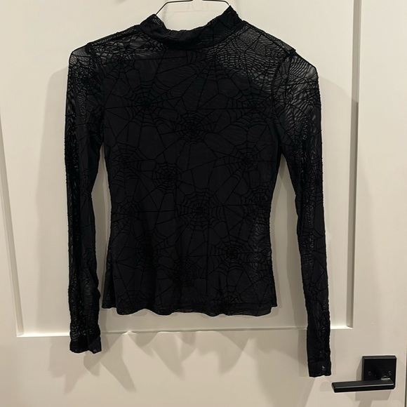 Tops | Webbed Sheer Top Excellent Condition Only Worn Once | Poshmark